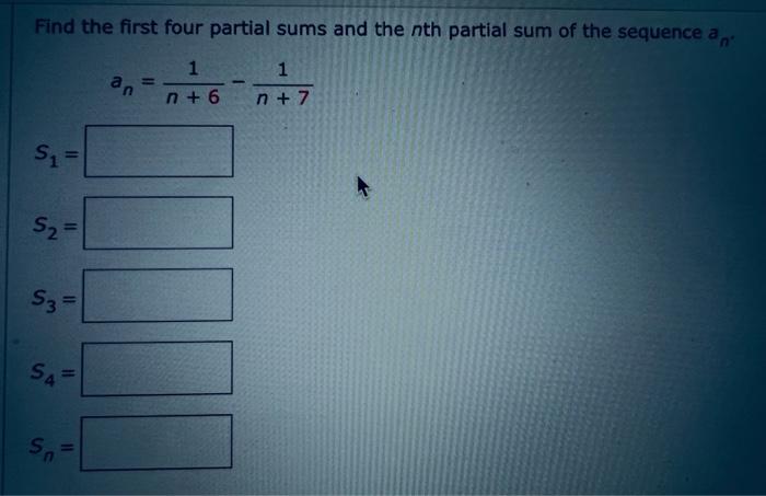 Solved Find The First Four Partial Sums And The Nth Partial