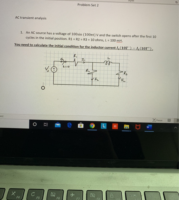 Styles Problem Set 2 AC transient analysis 1. An AC | Chegg.com