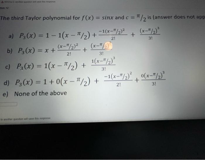 Solved + 2! 3! + The third Taylor polynomial for f(x) = sinx | Chegg.com