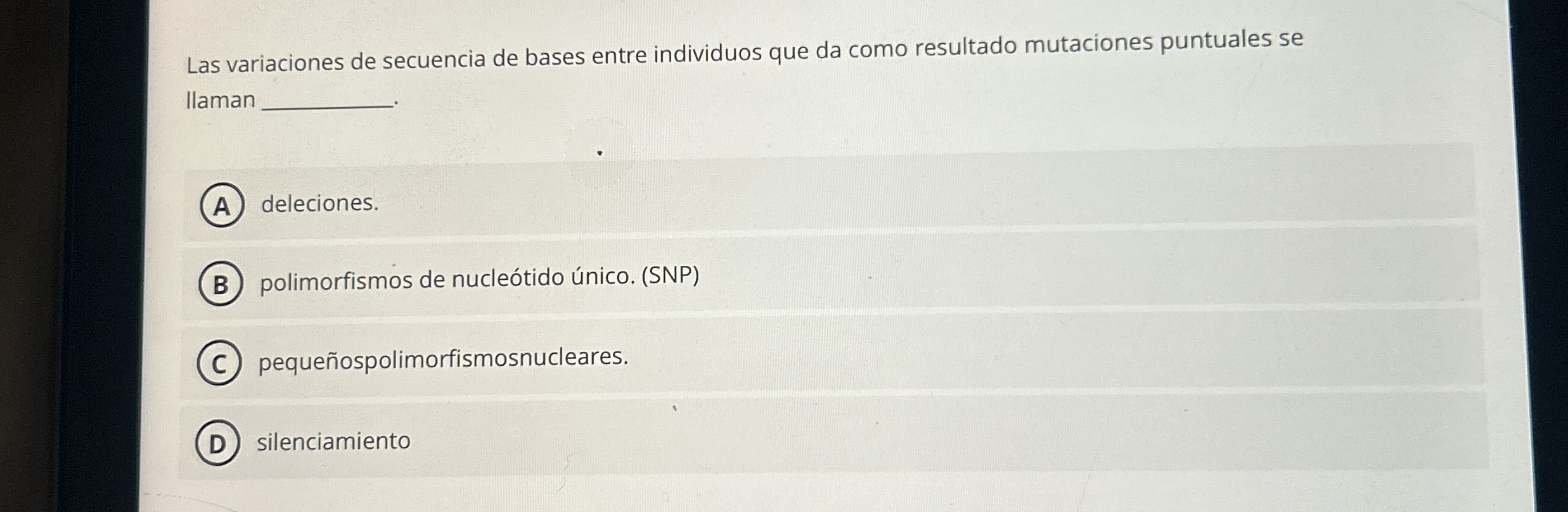 Solved Las variaciones de secuencia de bases entre | Chegg.com
