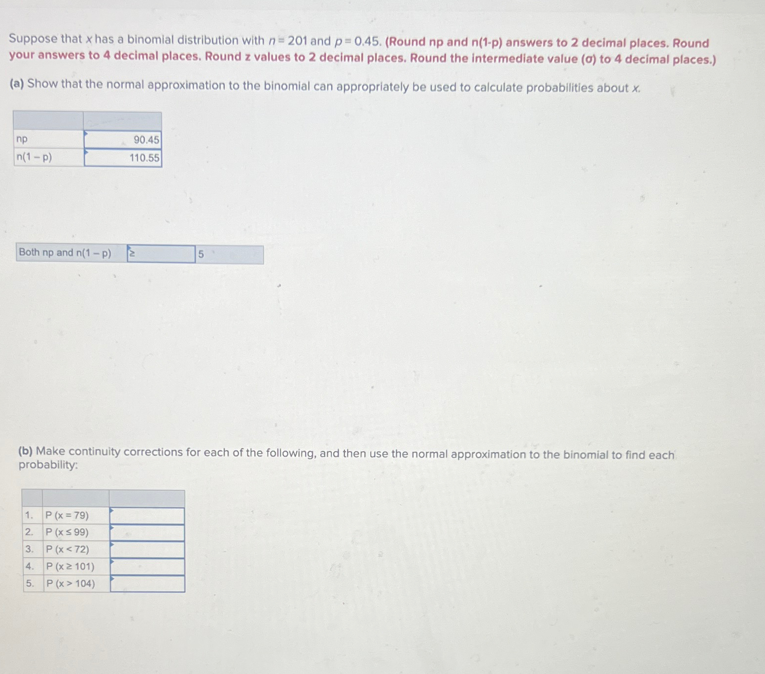 Solved Suppose that x ﻿has a binomial distribution with | Chegg.com