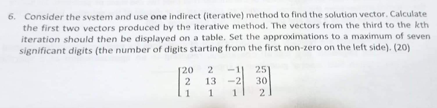 Solved 6. Consider the system and use one indirect | Chegg.com