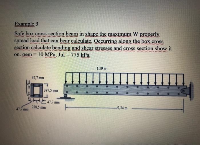 Solved Example 3 Safe box cross-section beam in shape the | Chegg.com