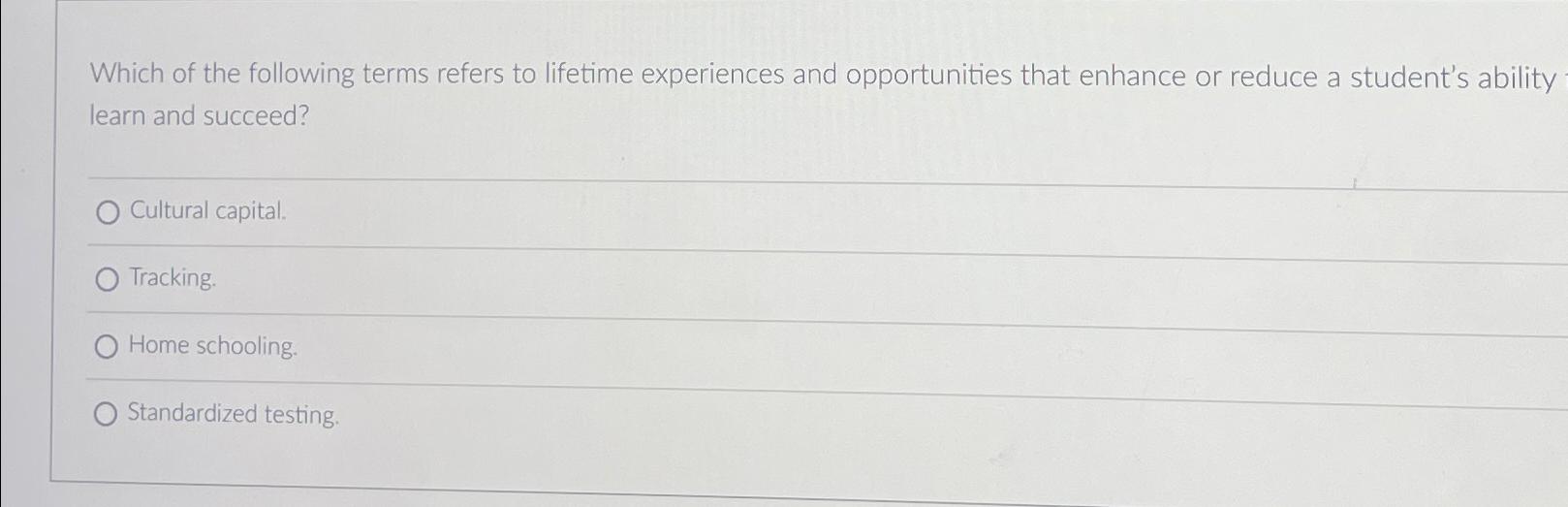 Solved Which of the following terms refers to lifetime | Chegg.com