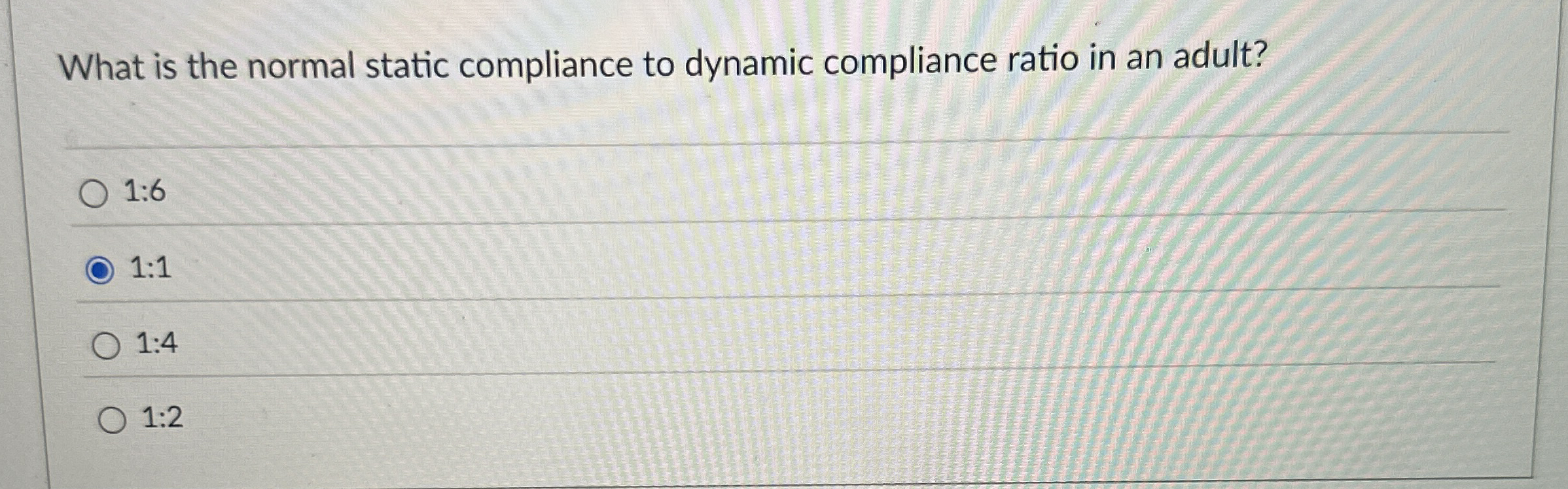 Solved What is the normal static compliance to dynamic | Chegg.com