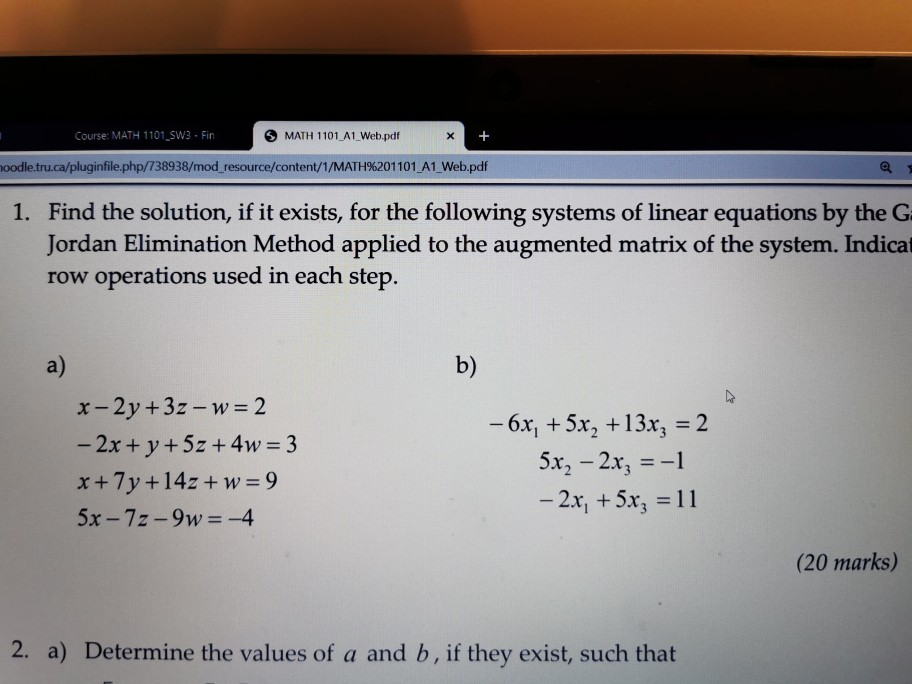 Course: MATH 1101-SW3 - Fin MATH 1101 A1_Web.pdf + | Chegg.com