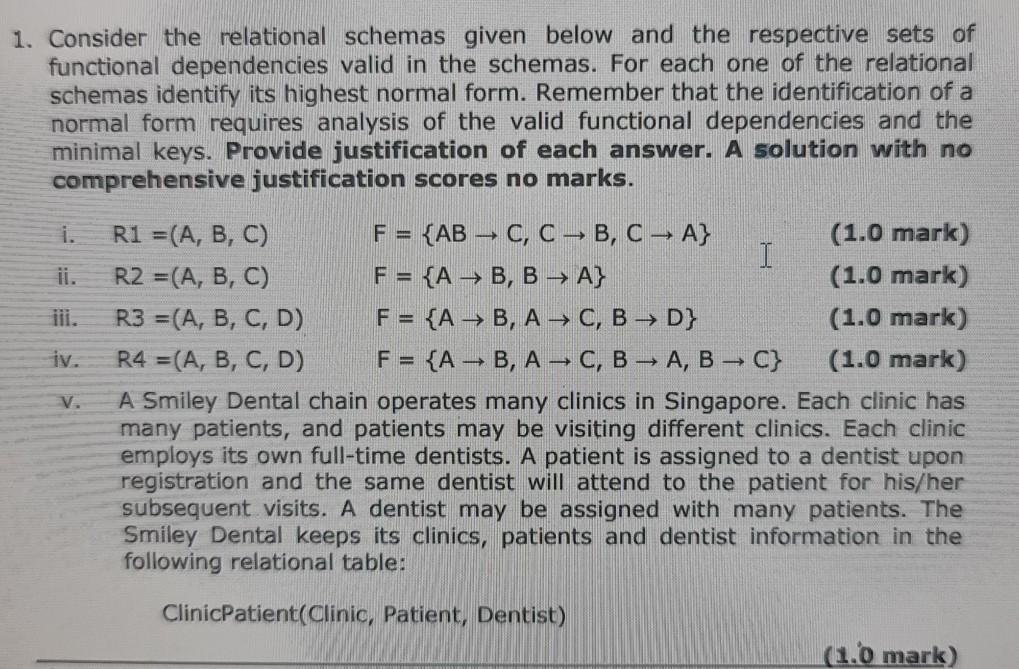 Solved 1. Consider the relational schemas given below and | Chegg.com