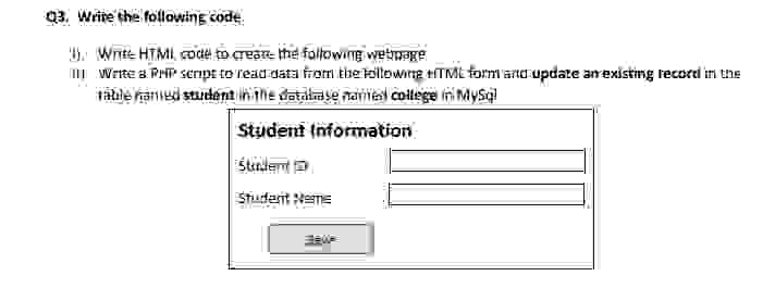 Solved I write Html Code To Create The Following