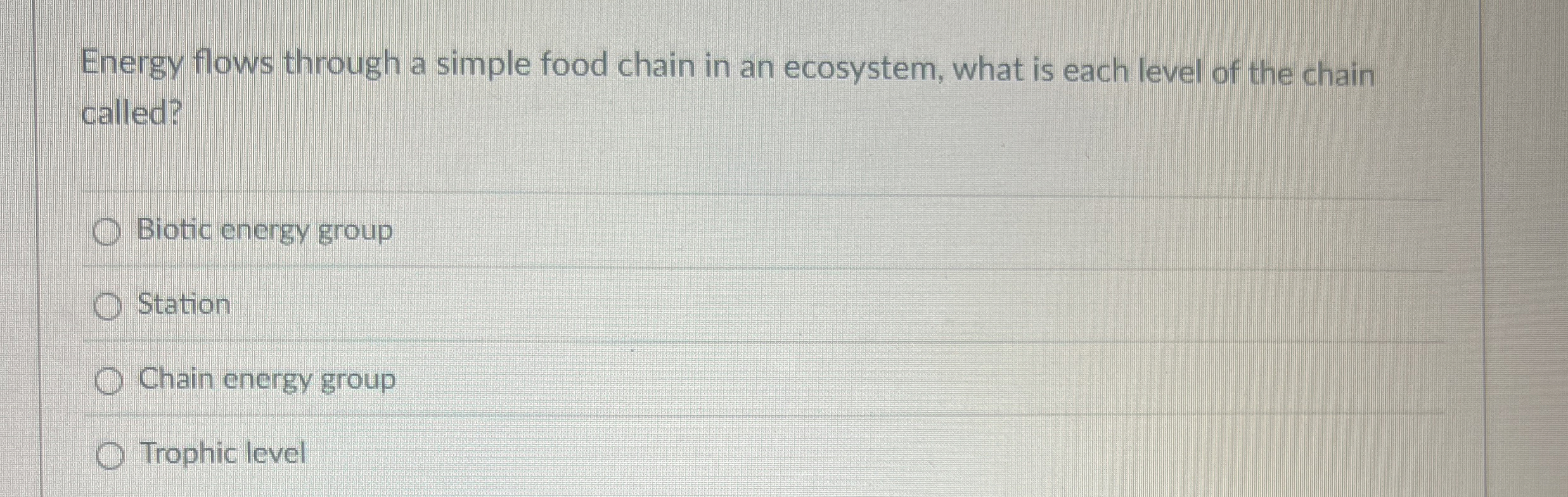 Solved Energy flows through a simple food chain in an | Chegg.com