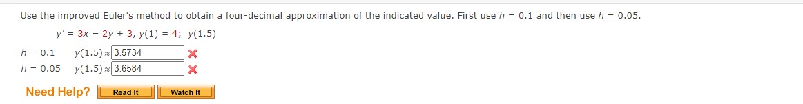 Solved Use the improved Euler's method to obtain a | Chegg.com