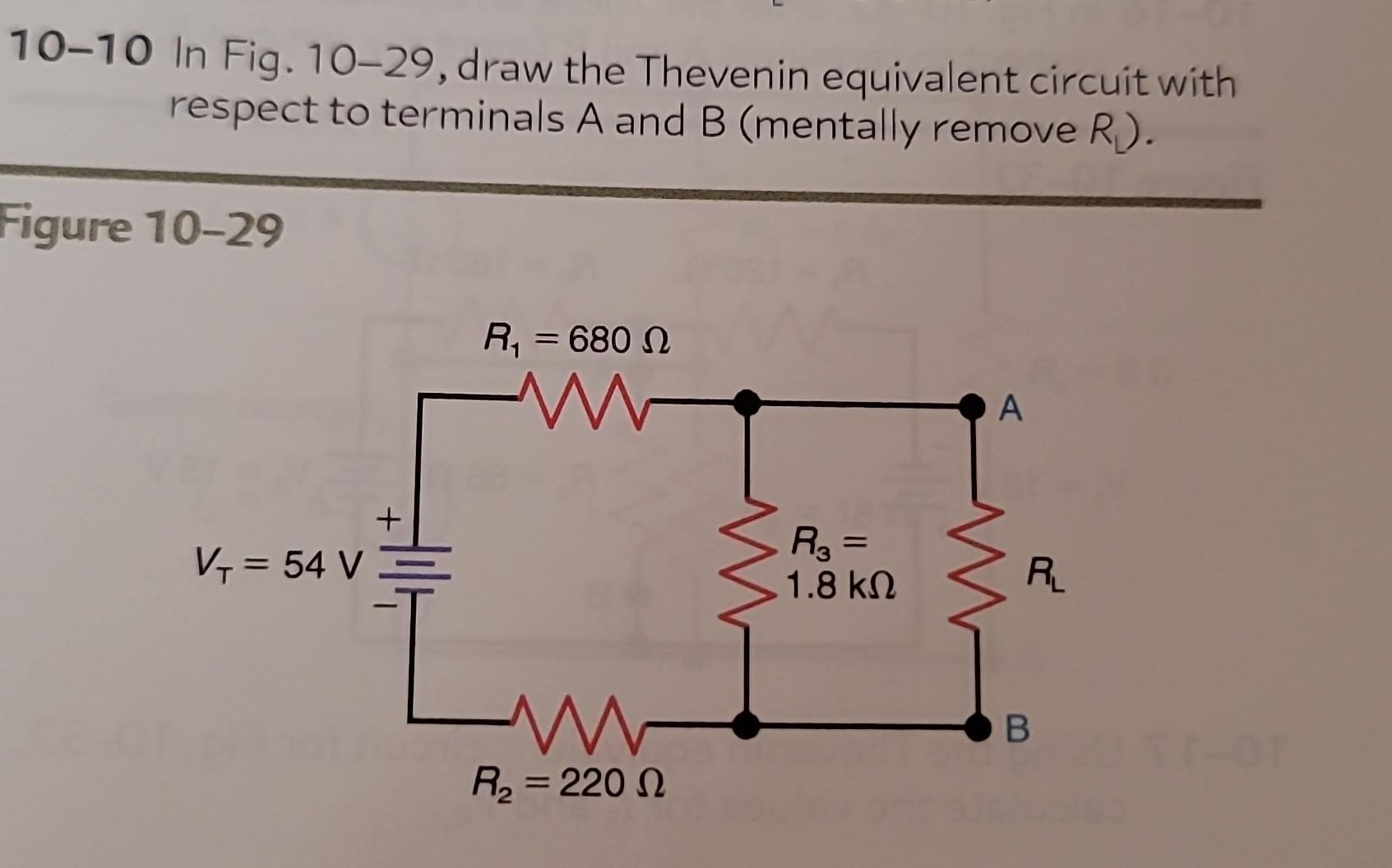 Solved 10-10 Draw the thevenin equivalent circuit with | Chegg.com