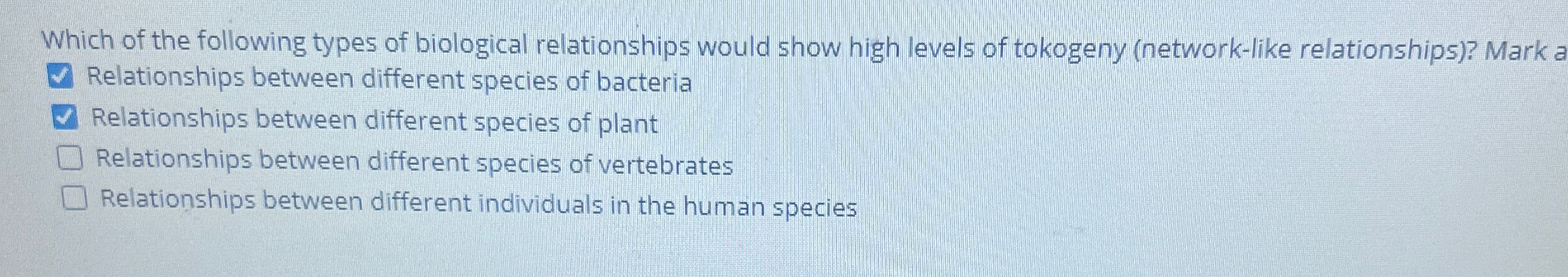 Solved Which of the following types of biological | Chegg.com