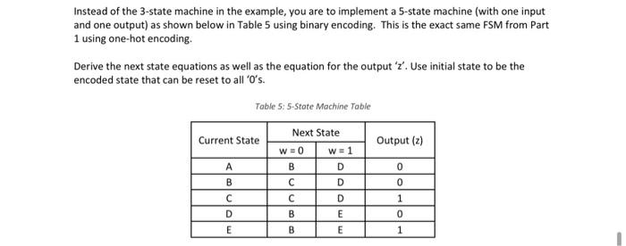 Instead of the 3-state machine in the example, you | Chegg.com