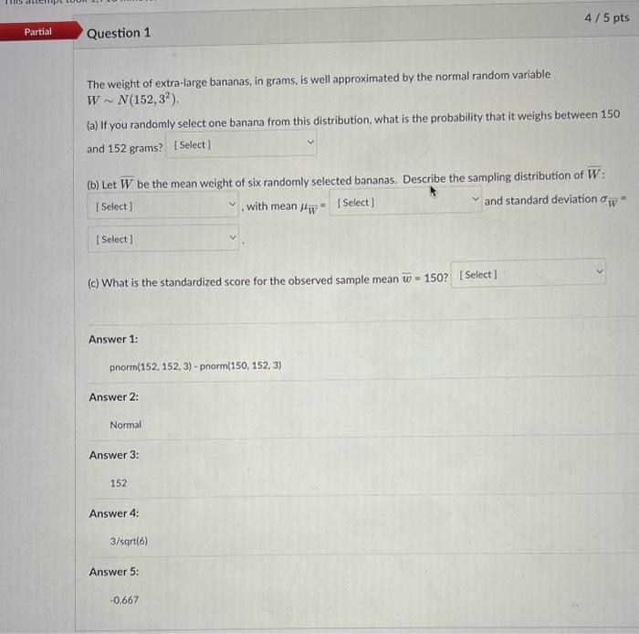 Solved The weight of extra-large bananas, in grams, is well | Chegg.com