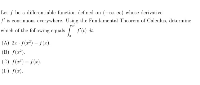 Solved Let f be a differentiable function defined on (-0,00) | Chegg.com