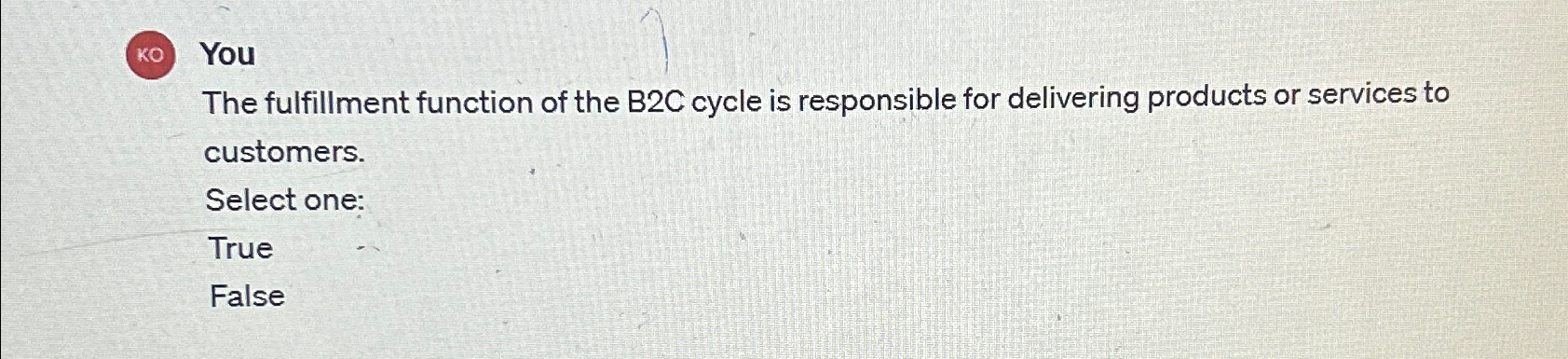 Solved YouThe fulfillment function of the B2C ﻿cycle is | Chegg.com