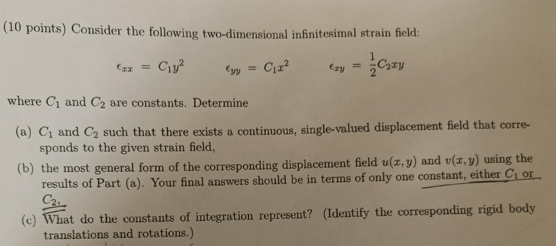 Solved (10 points) Consider the following two-dimensional | Chegg.com