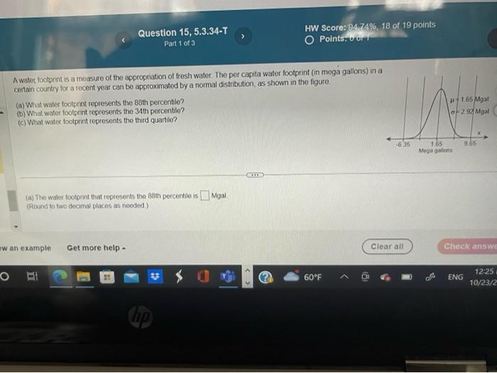Solved A water footprint is a measure of the appropriation | Chegg.com