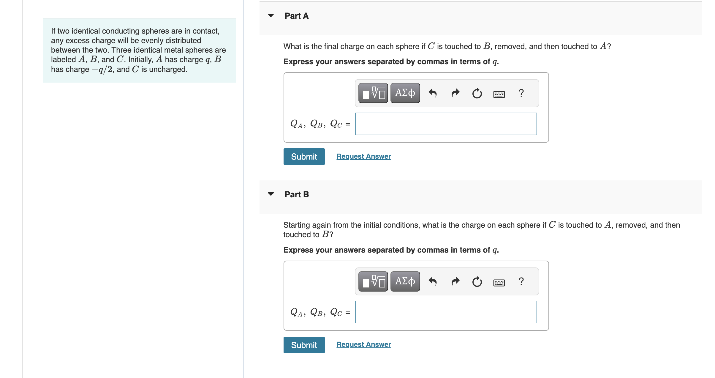 Solved Part AIf two identical conducting spheres are in | Chegg.com