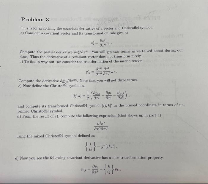 This Is For Practicing The Covariant Derivative Of A