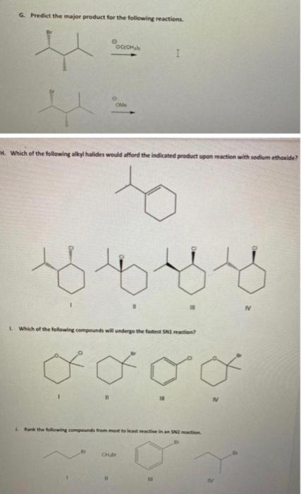 Solved 6. Predict the major product for the following | Chegg.com