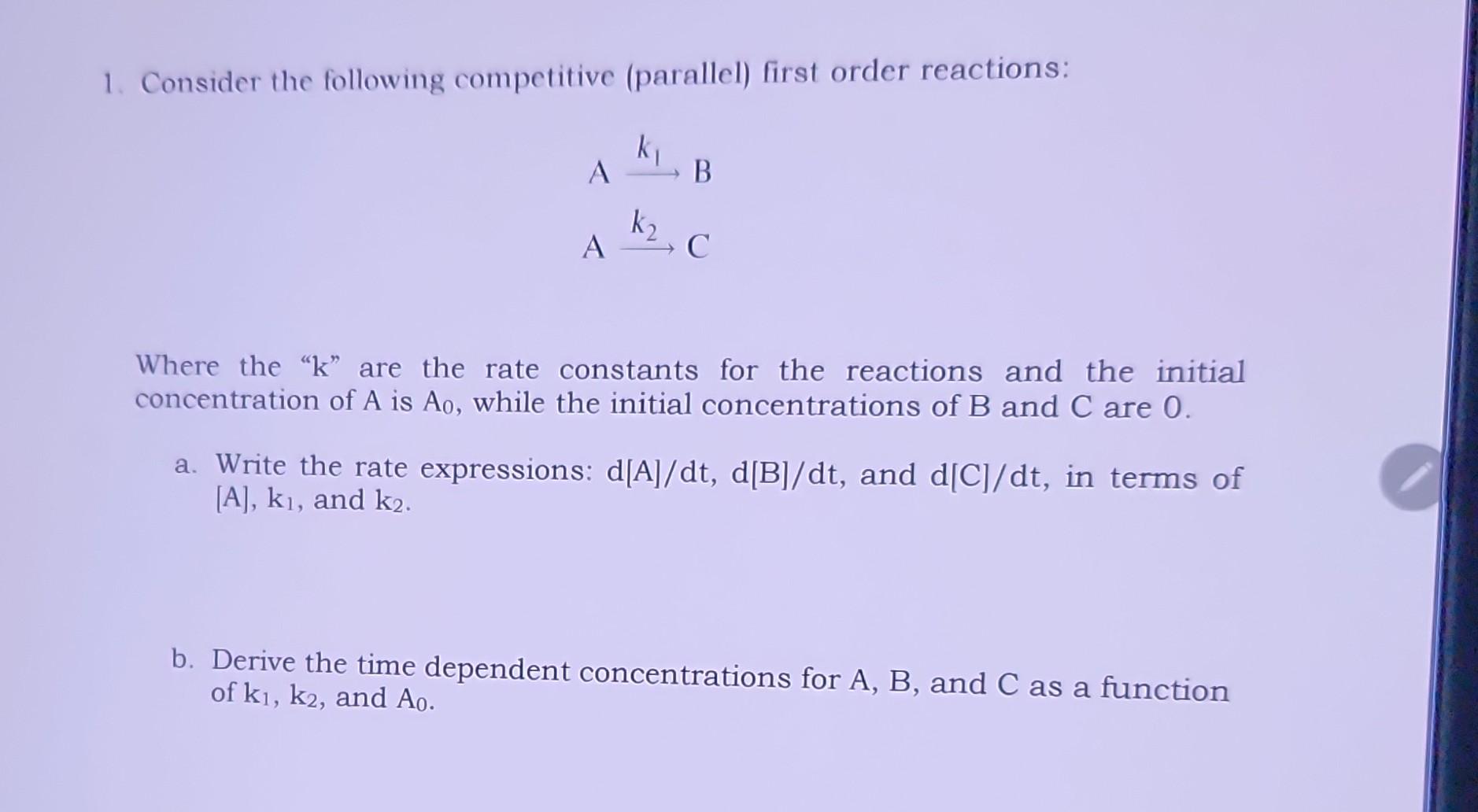 Solved 1. Consider the following competitive (parallel) | Chegg.com