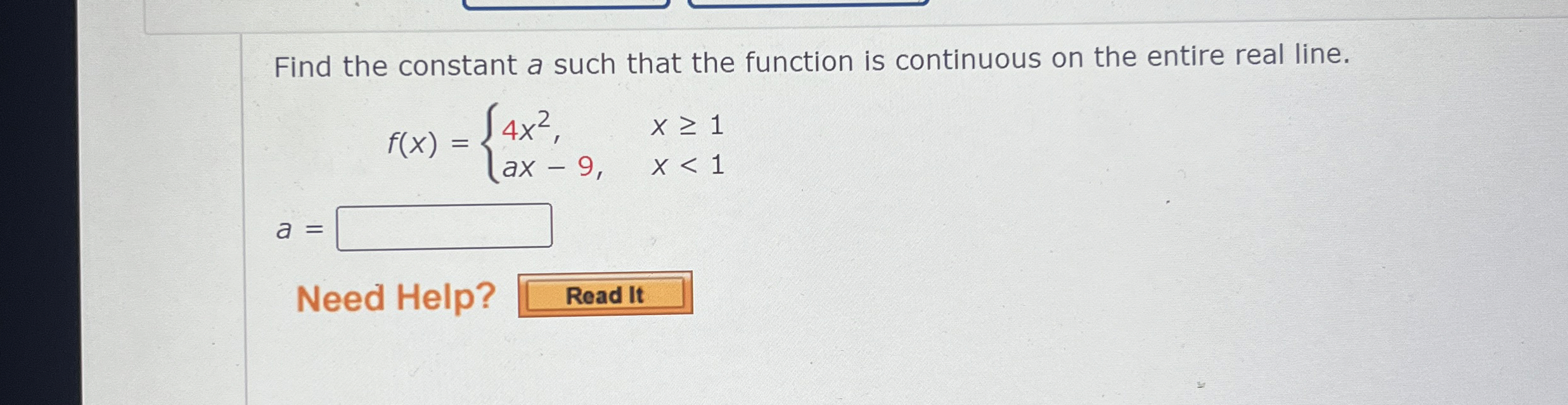 Solved Find the constant a such that the function is | Chegg.com