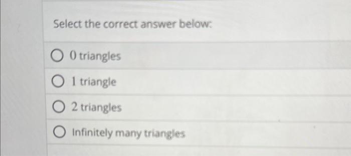 Solved How many different triangles ABC can be formed if C = | Chegg.com