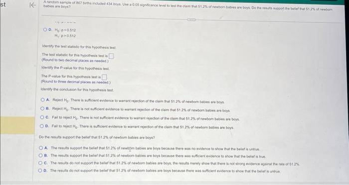 Solved habes are boys? A. MGreabst? Hypo ost? B. | Chegg.com