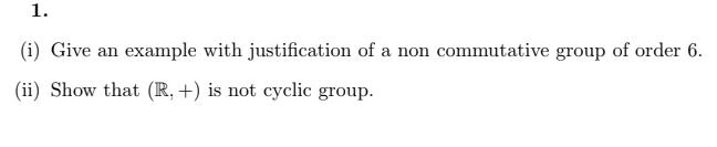 Solved (i) ﻿Give an example with justification of a non | Chegg.com