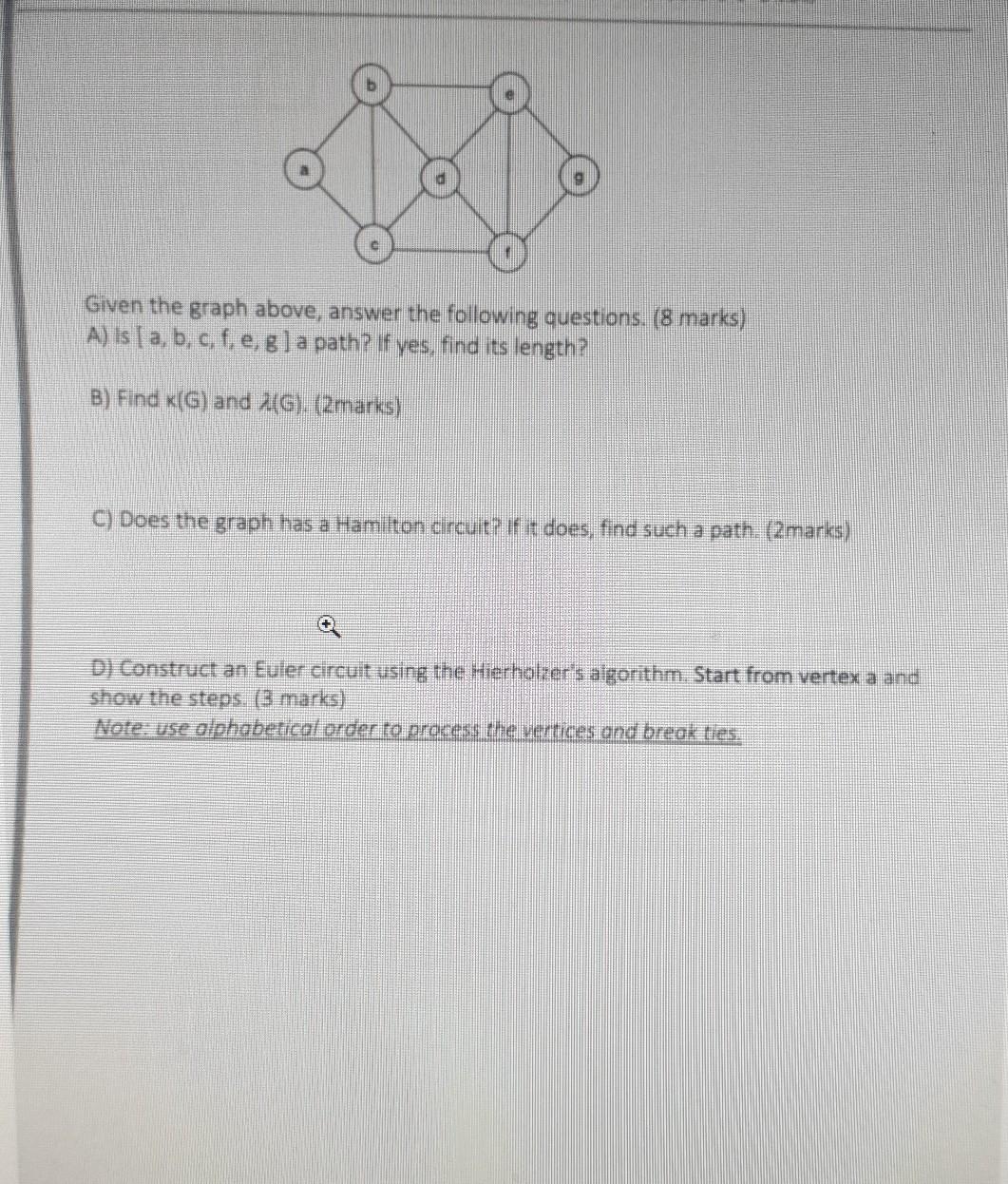 Solved Given the graph above, answer the following | Chegg.com