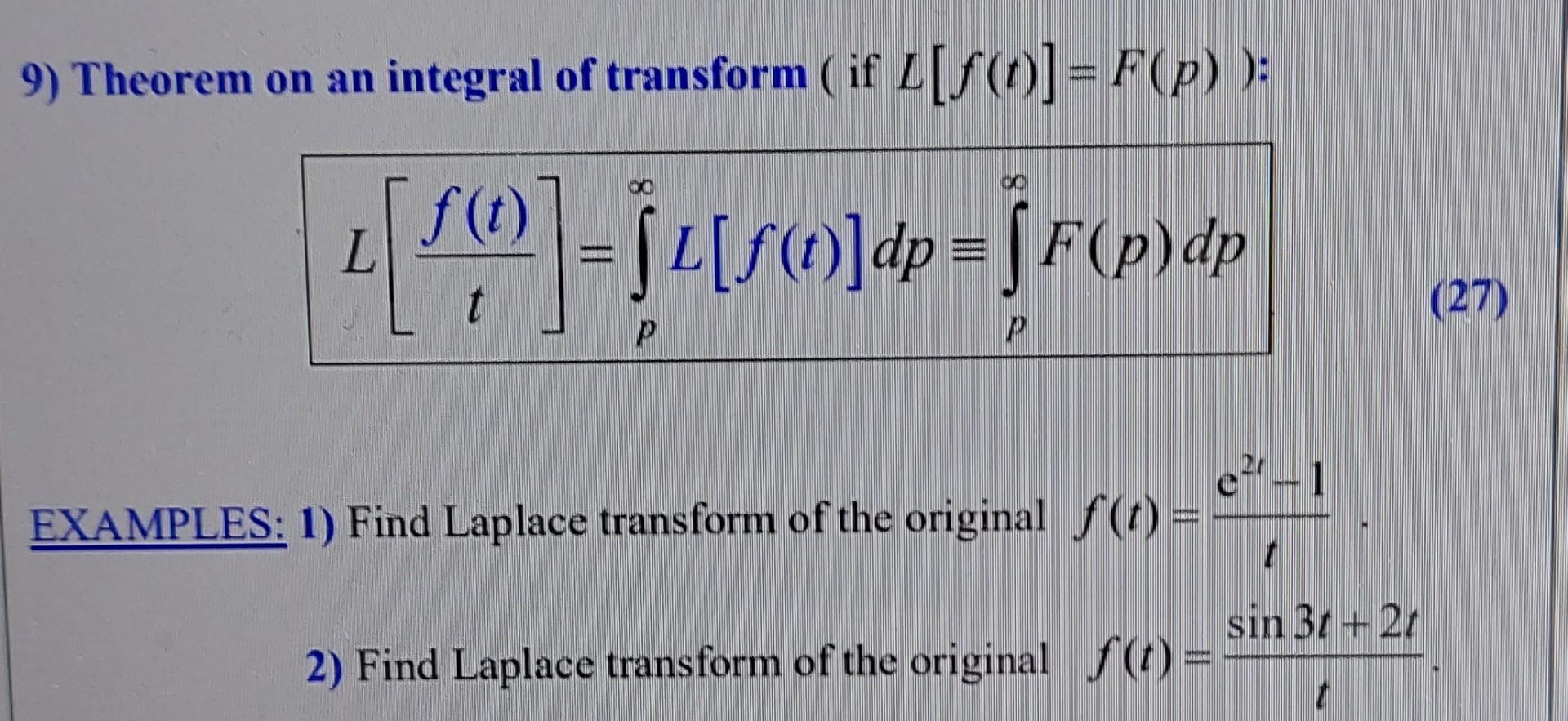 Solved cos 44 – cos! Home-task) Find Laplace transform of | Chegg.com