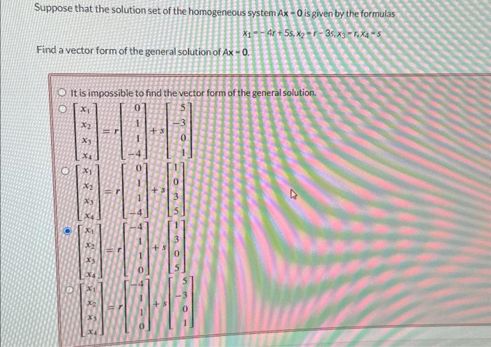 Solved Suppose that the solution set of the homogeneous | Chegg.com