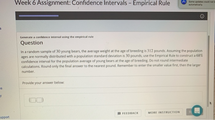 Solved Week 6 Assignment: Confidence Intervals - Empirical | Chegg.com