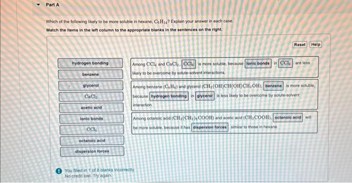 Solved Which of the following likely to be more soluble in | Chegg.com
