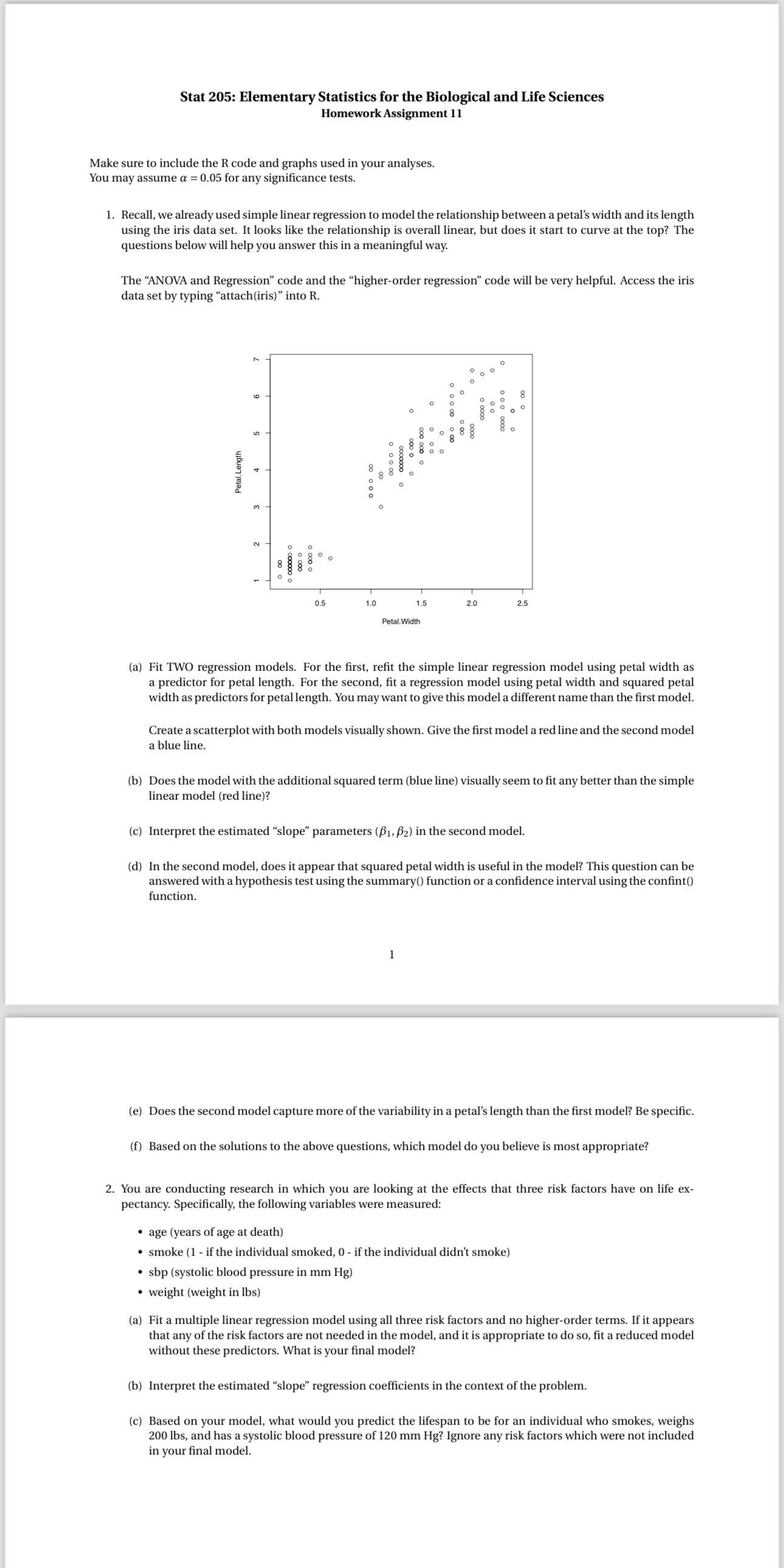 Stat 205 Elementary Statistics For The Biological
