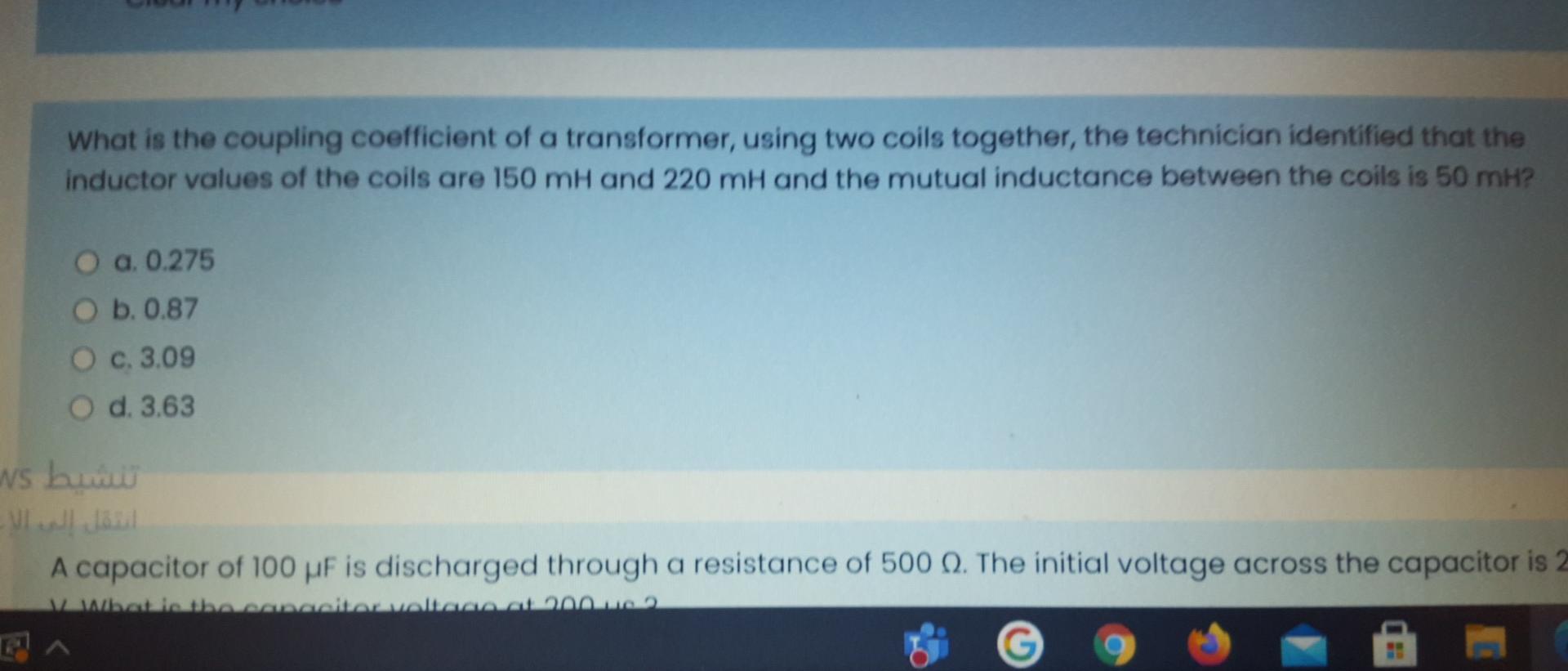 Solved What is the coupling coefficient of a transformer, | Chegg.com