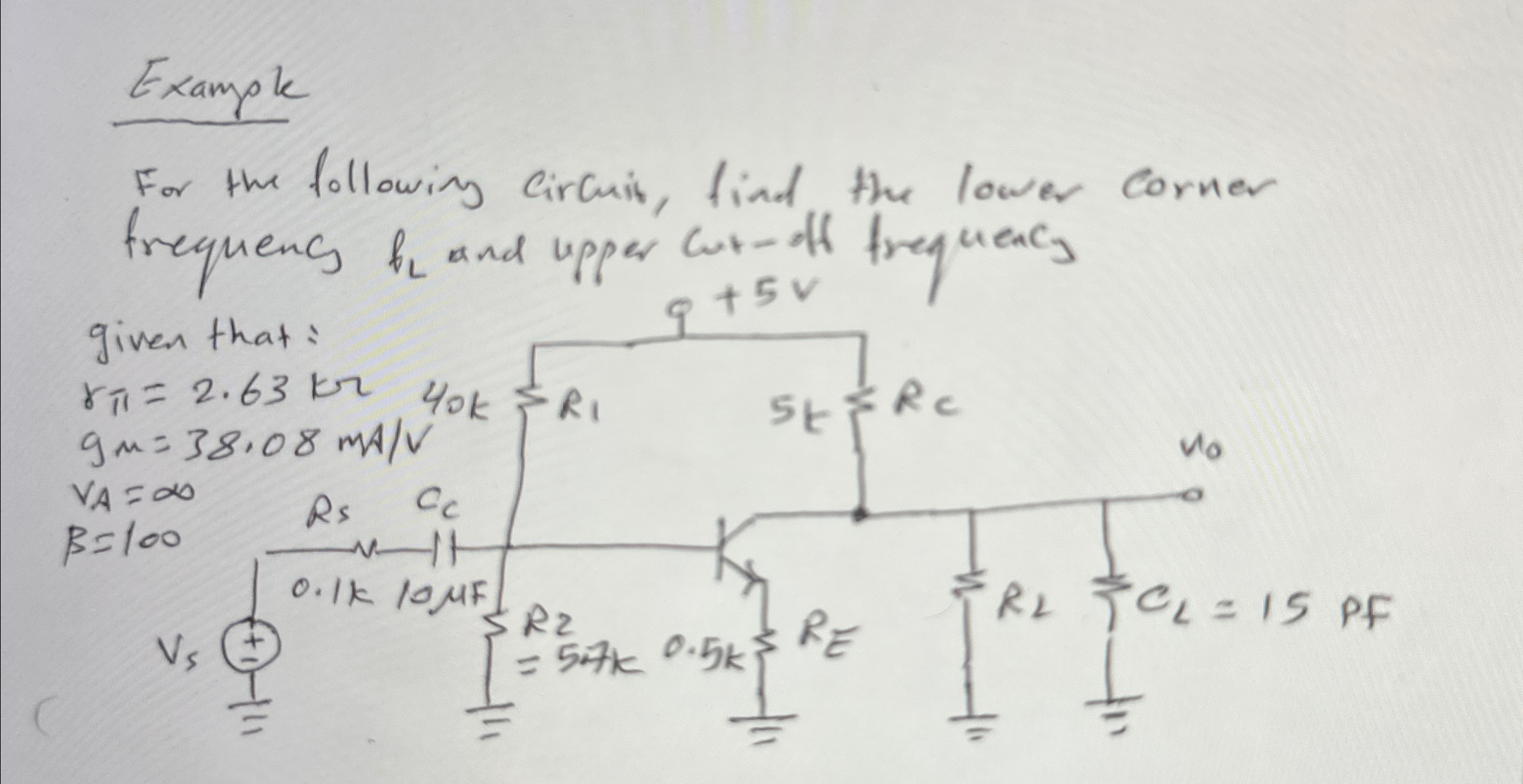Solved ExampleFor the following Circuit, fiad the lower | Chegg.com