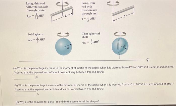 Solved Moments of Inertia of Homogeneous Rigid Objects with | Chegg.com