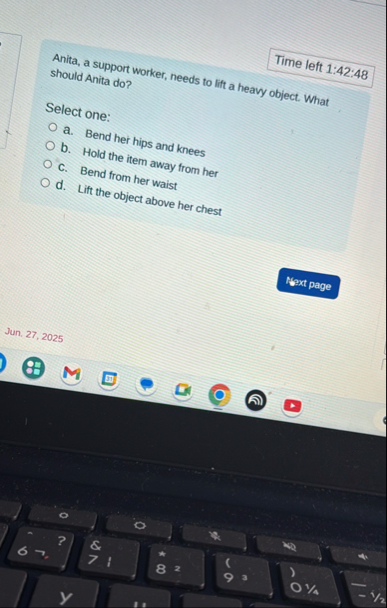 Solved Anita, a support worker, needs to lift a heavy | Chegg.com