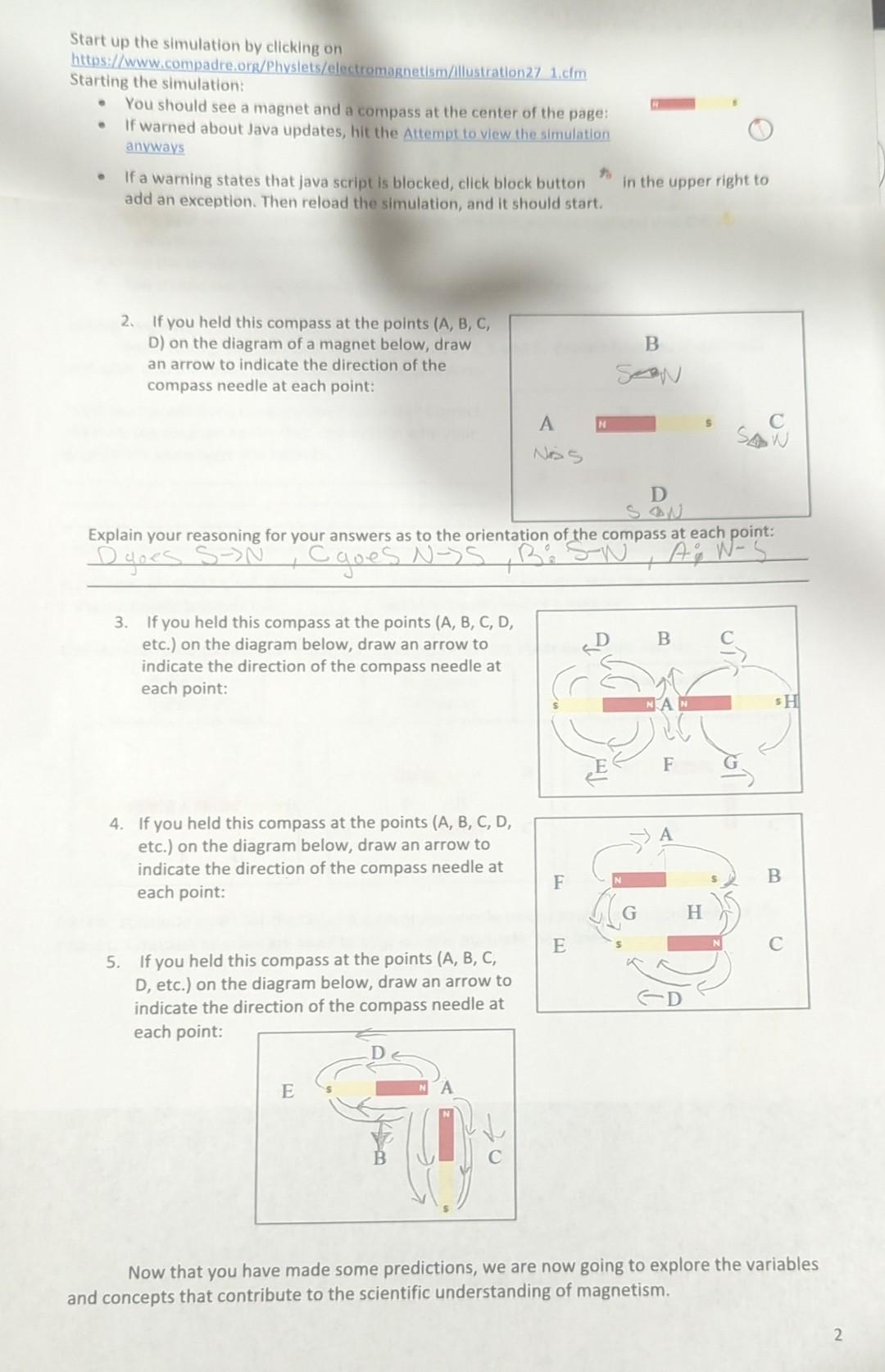 Solved Testing magnets Begin testing your answers to the | Chegg.com