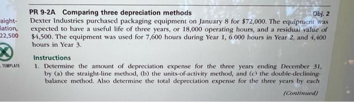 Solved PR 9-2A Comparing three depreciation methods Dexter | Chegg.com Solved PR 9-2A Comparing three depreciation methods Dexter | Chegg.com