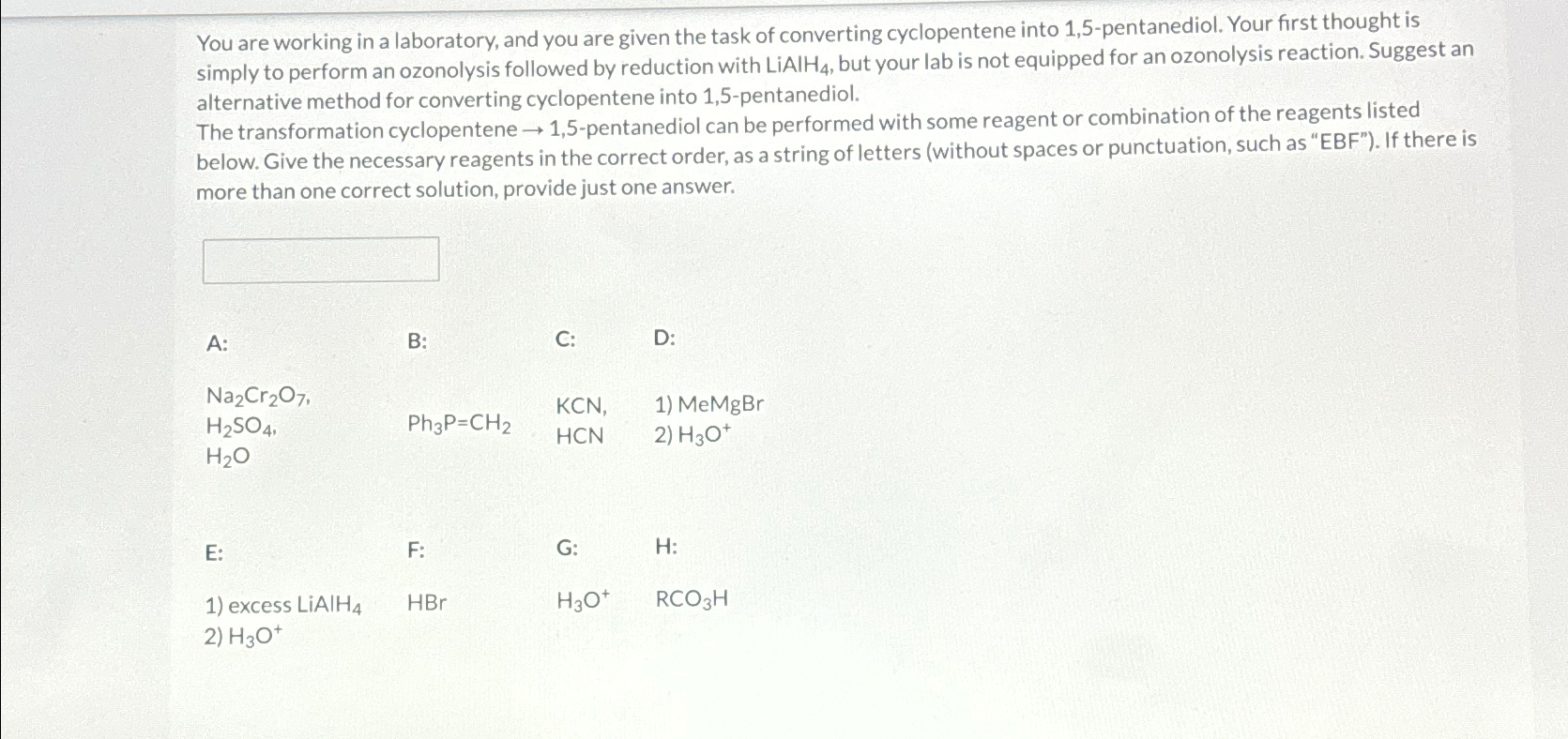 Solved You are working in a laboratory, and you are given | Chegg.com