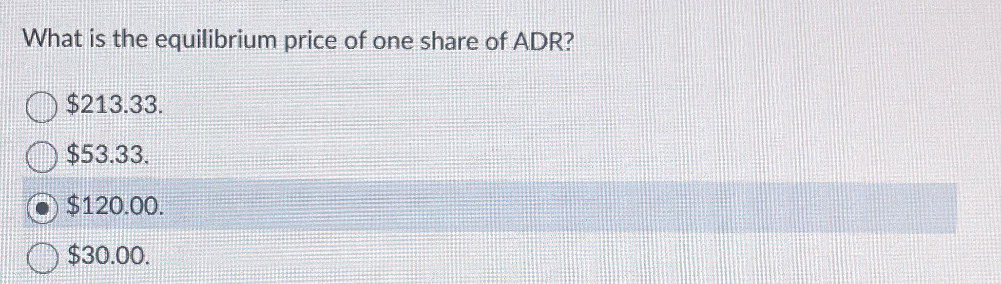 Solved What is the equilibrium price of one share of | Chegg.com