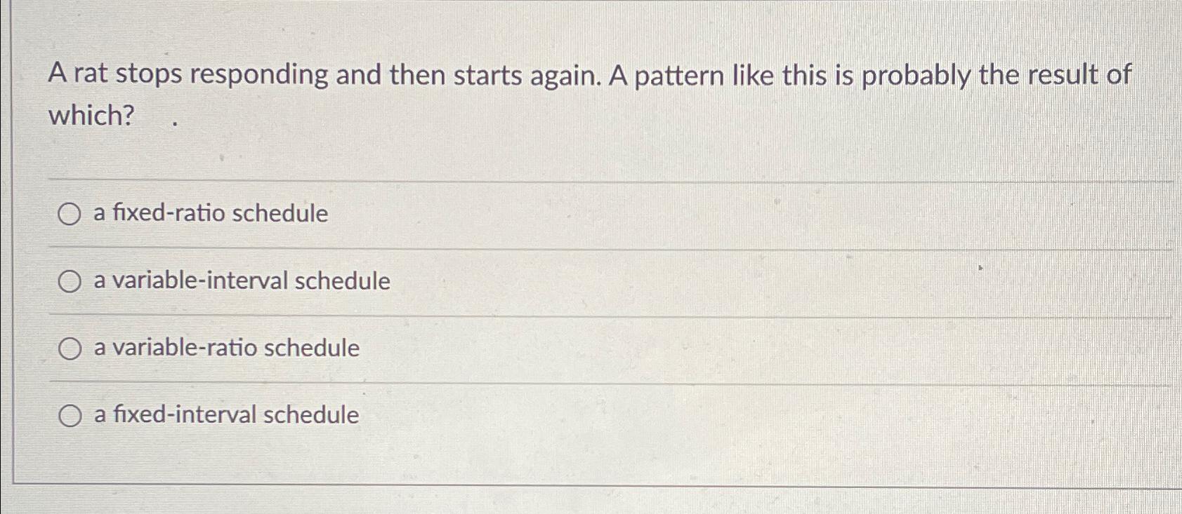 Solved A rat stops responding and then starts again. A | Chegg.com