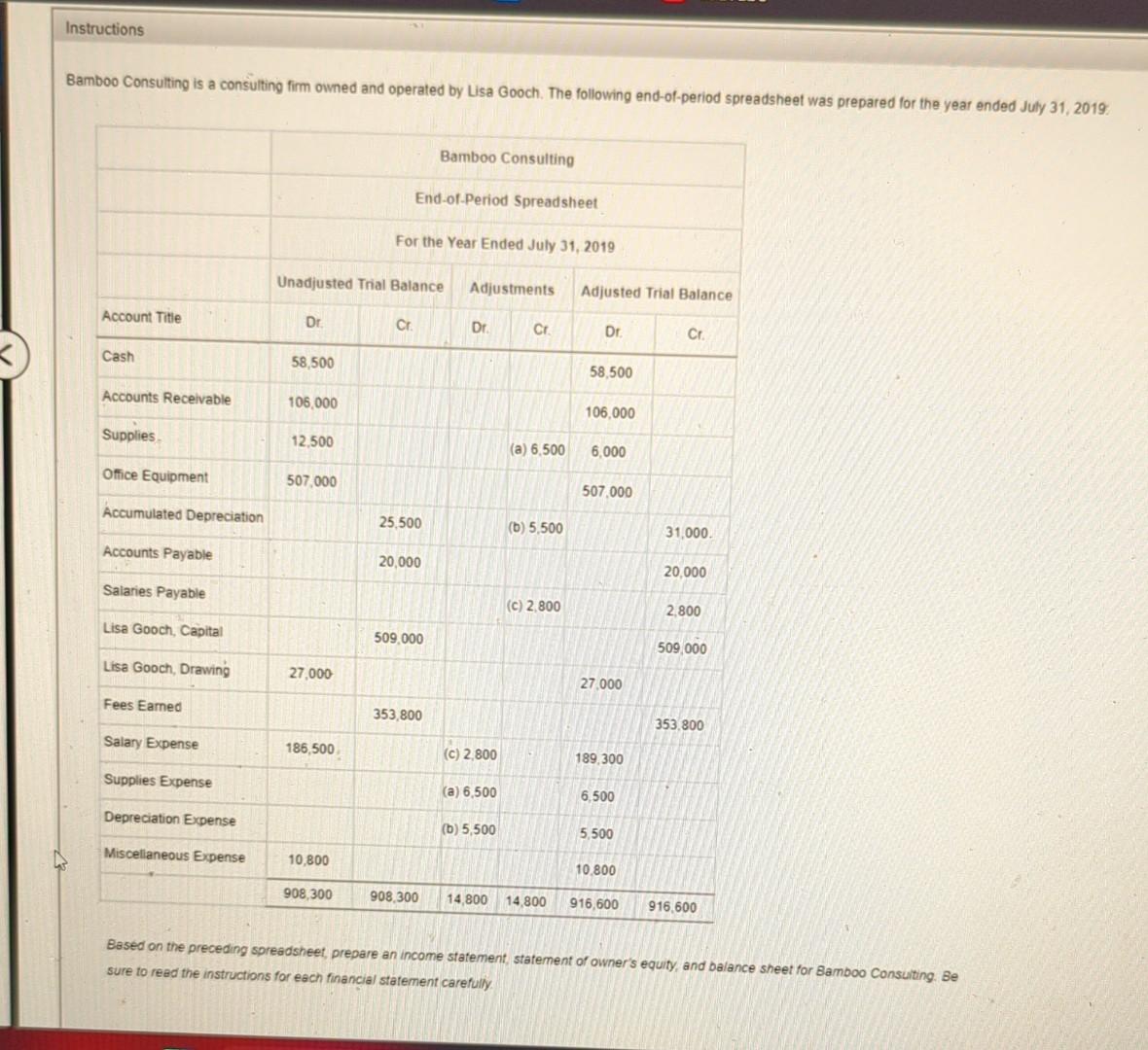 Solved Bamboo Consulting is a consulting firm owned and | Chegg.com
