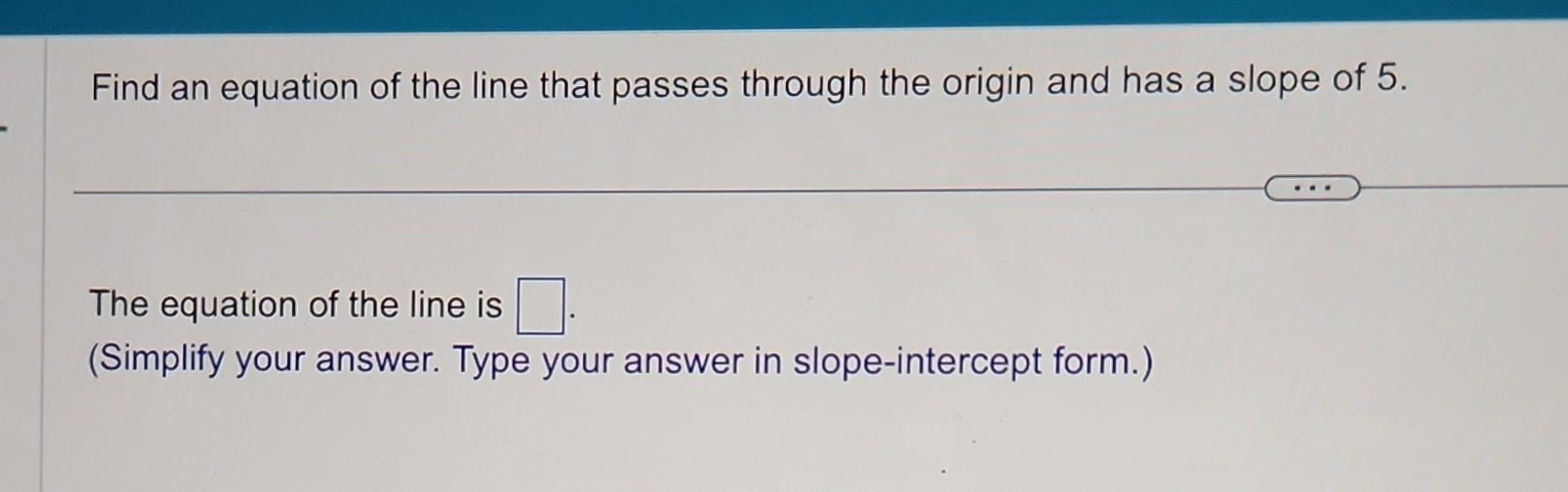 Solved Find an equation of the line that passes through the | Chegg.com