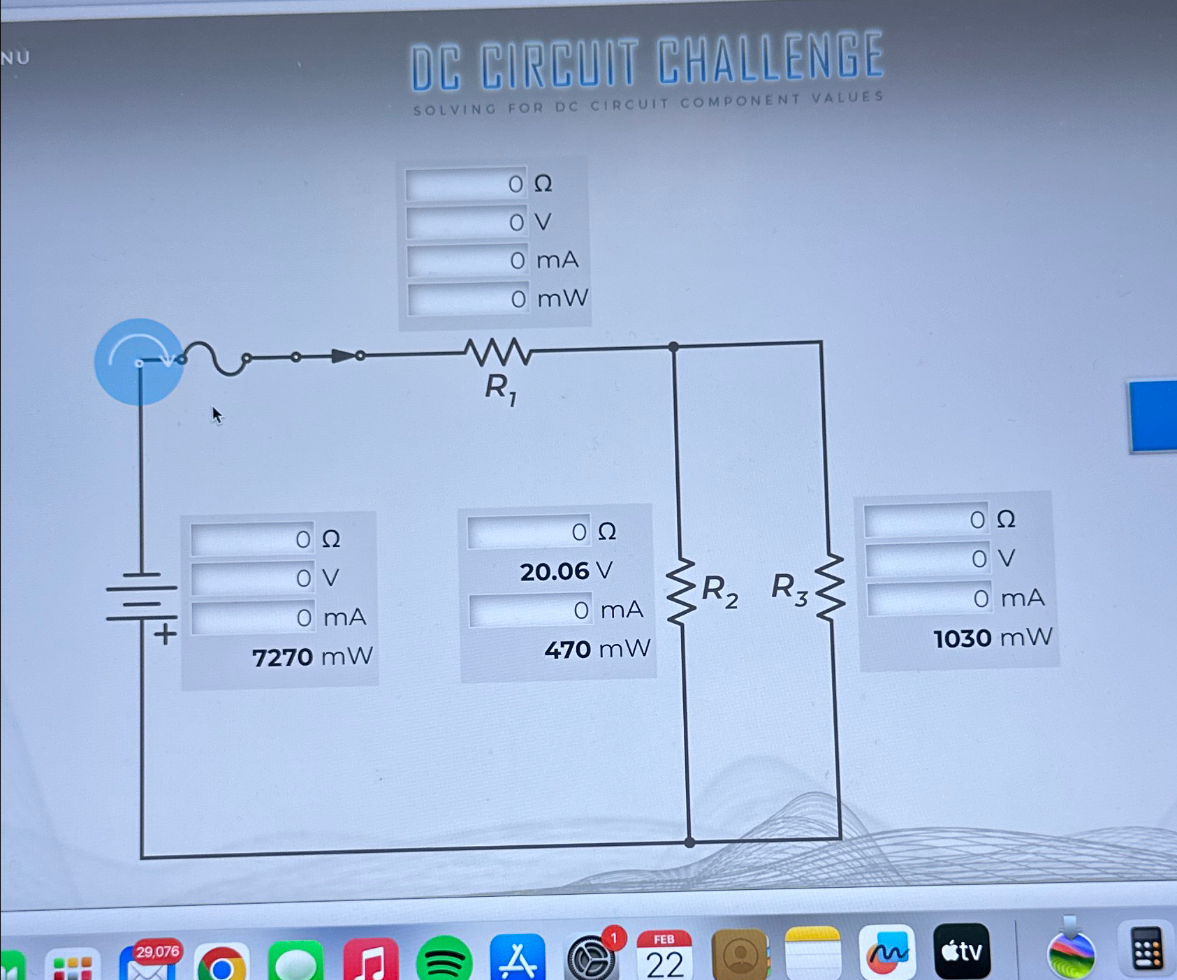 Solved DE CIRCOIT CHALLENGESOLVING FOR DC CIRCUIT COMPONENT | Chegg.com