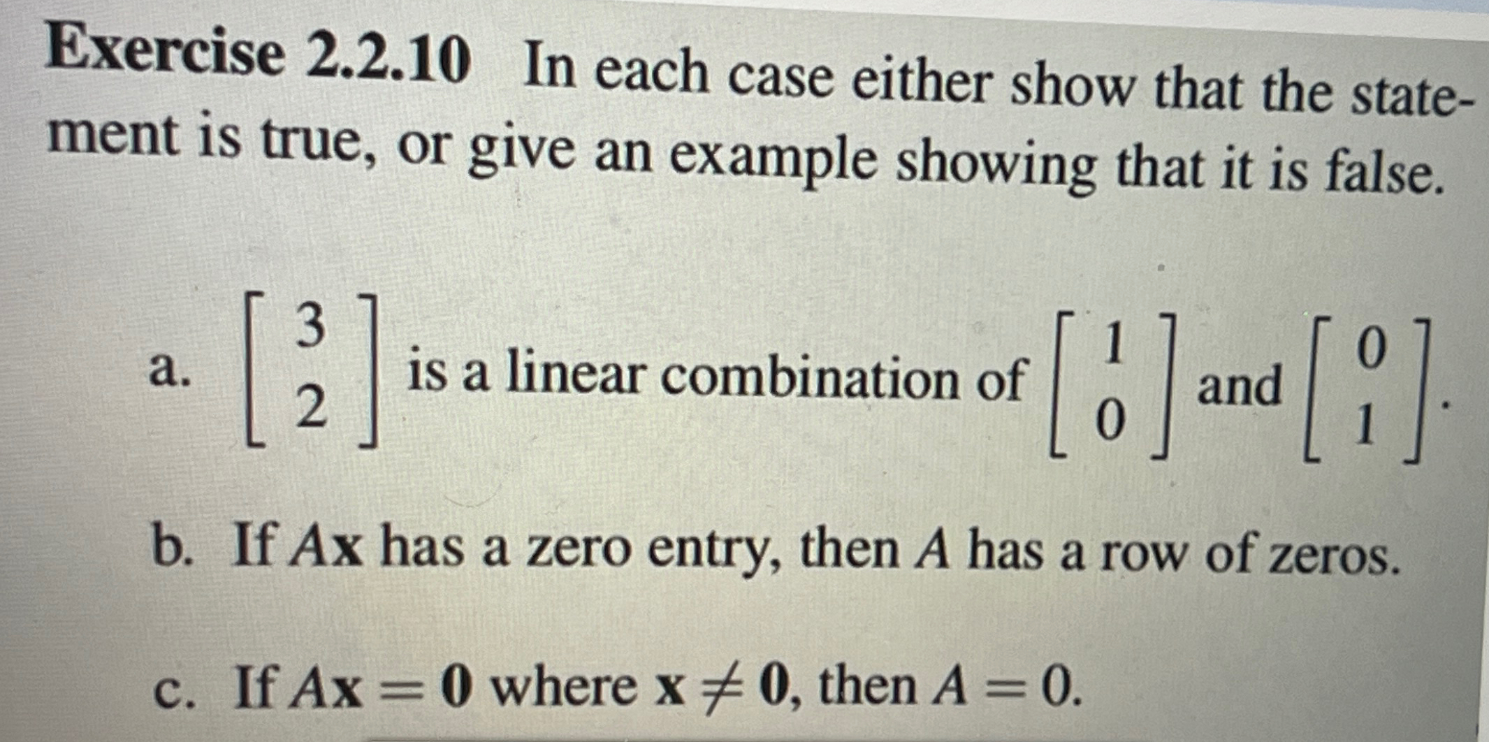 Solved Exercise 2.2.10 ﻿In each case either show that the | Chegg.com