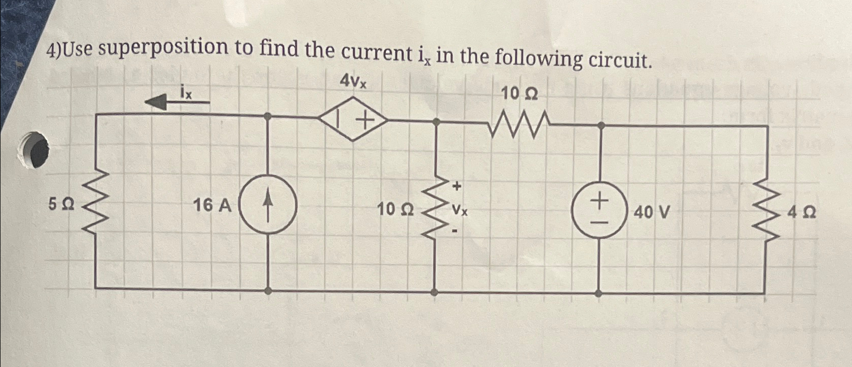 Solved Use superposition to find the current ix ﻿in the | Chegg.com